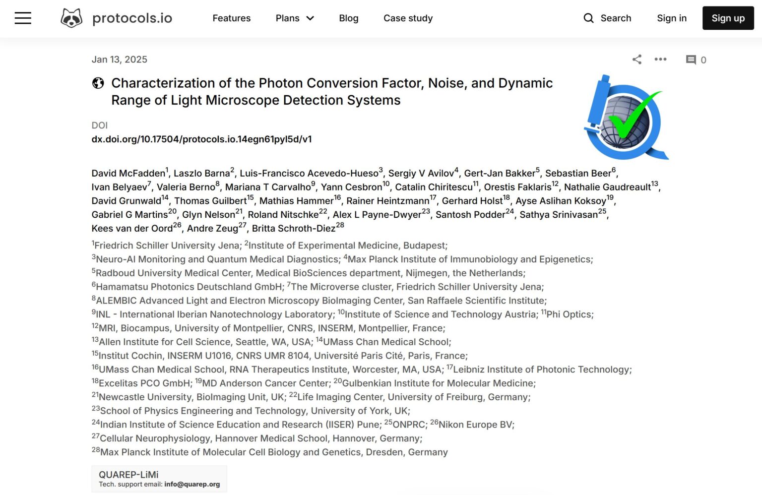 Characterization of the Photon Conversion Factor, Noise, and Dynamic ...