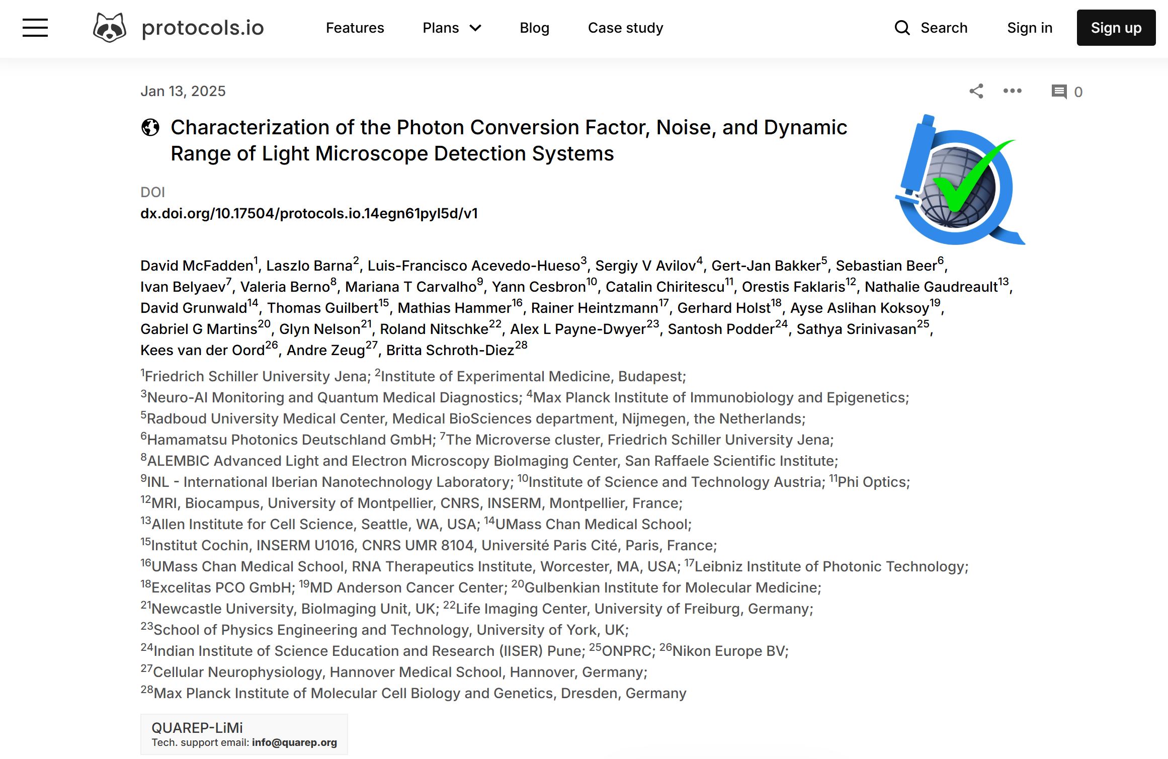 Characterization of the Photon Conversion Factor, Noise, and Dynamic ...